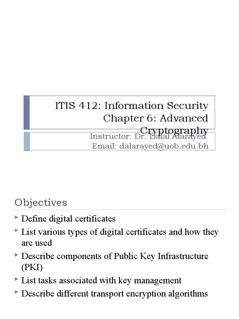 Advanced Cryptography & Digital Certificates | PDF | Transport Layer ...