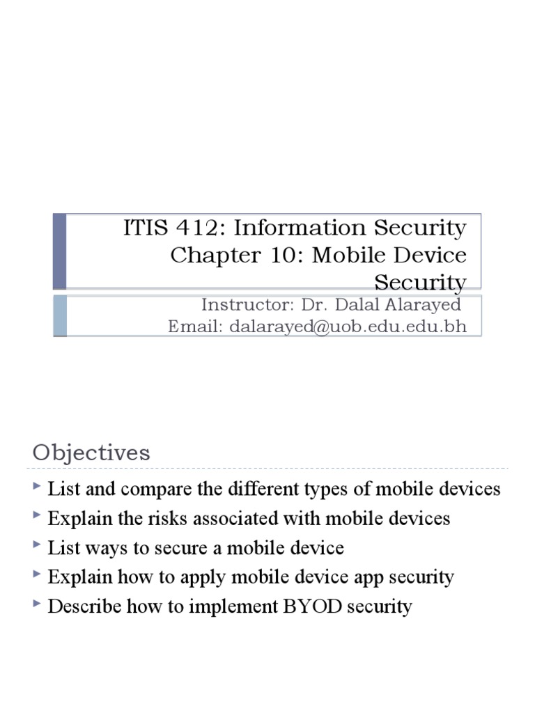 Chapter 10 - Mobile Device Security | PDF | Laptop | Mobile App