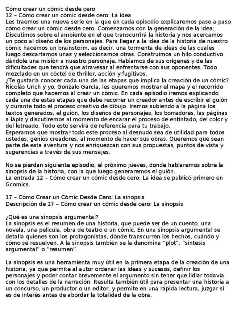 Cómo Crear Un Cómic Desde Cero | PDF | Cómics | Science