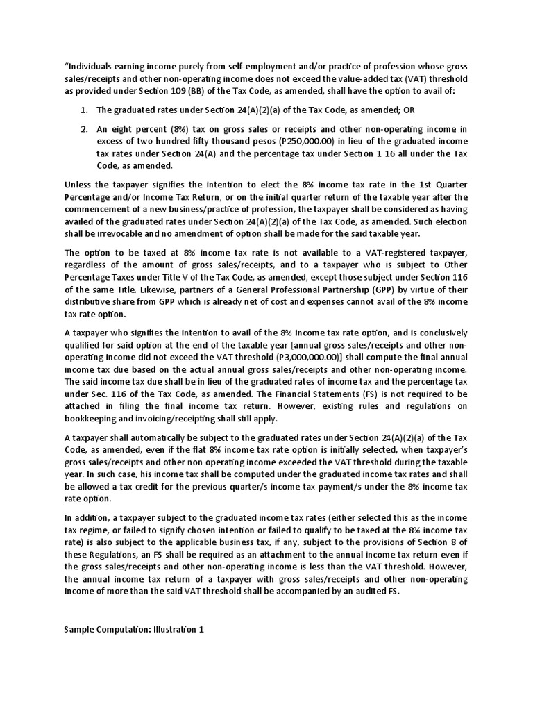 Tax Sample Computation | PDF | Income Tax | Taxation In The United States