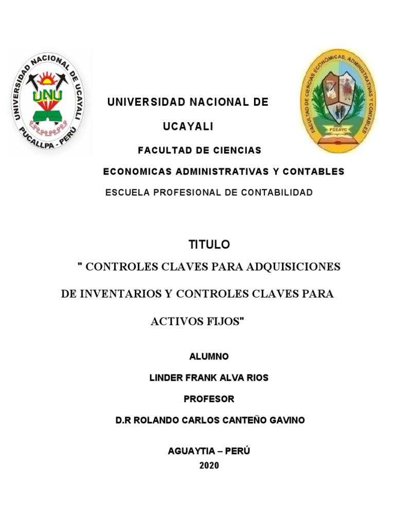 Controles Claves para Adquisiciones de Inventarios y Controles Claves ...