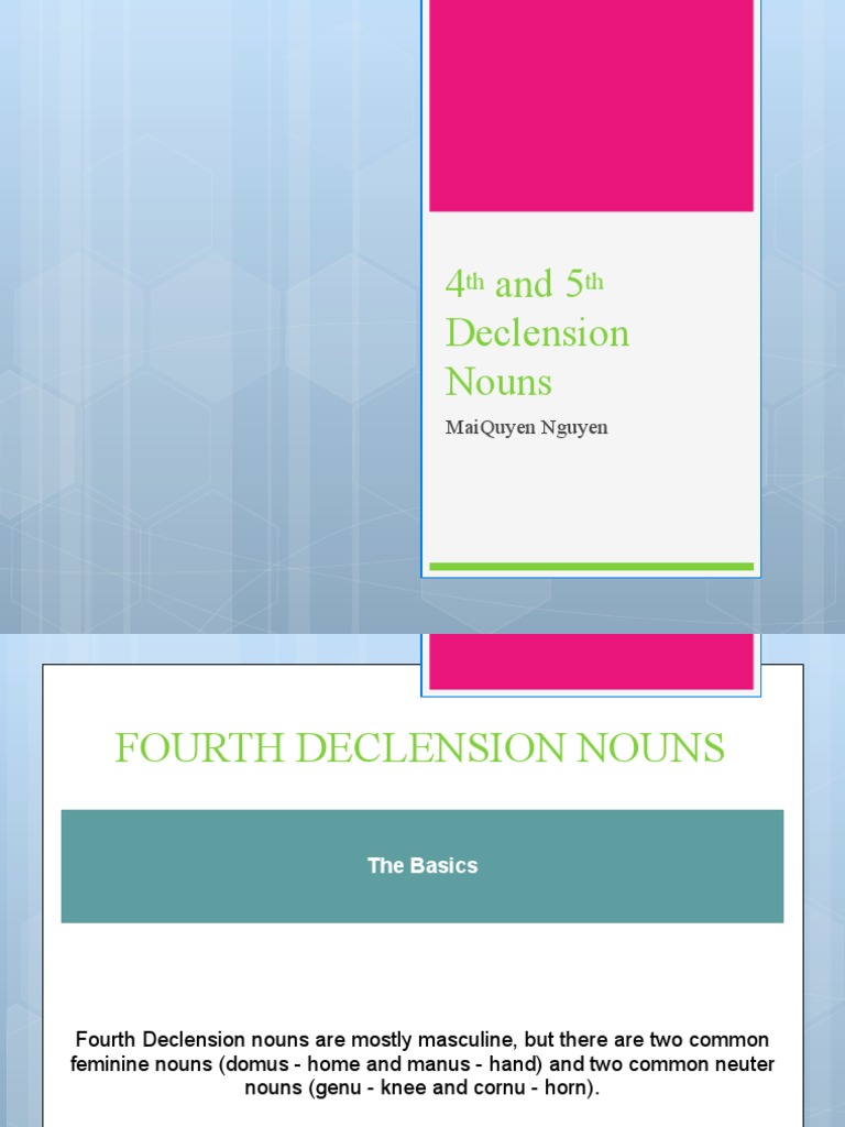 Latin 4th & 5th Declension Nouns Guide | PDF | Semantics | Linguistic ...