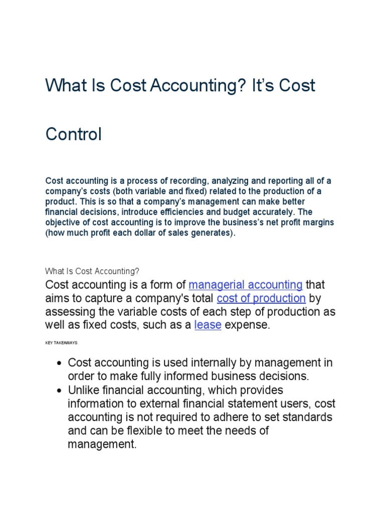 Cost Accounting Behavior | PDF | Cost Accounting | Cost