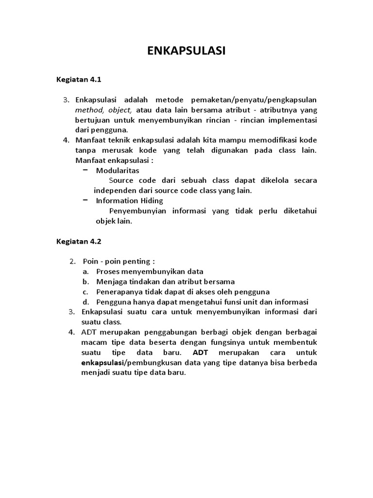 Encapsulation Principles | PDF