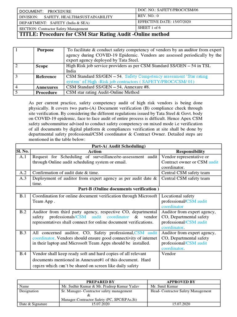 Draft-Procedure For Online Star Rating Audit System by Third Party-R2 ...