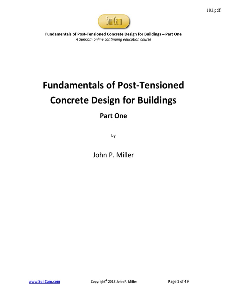 Fundamentals of Post-Tensioned Concrete Design For Buildings | PDF ...