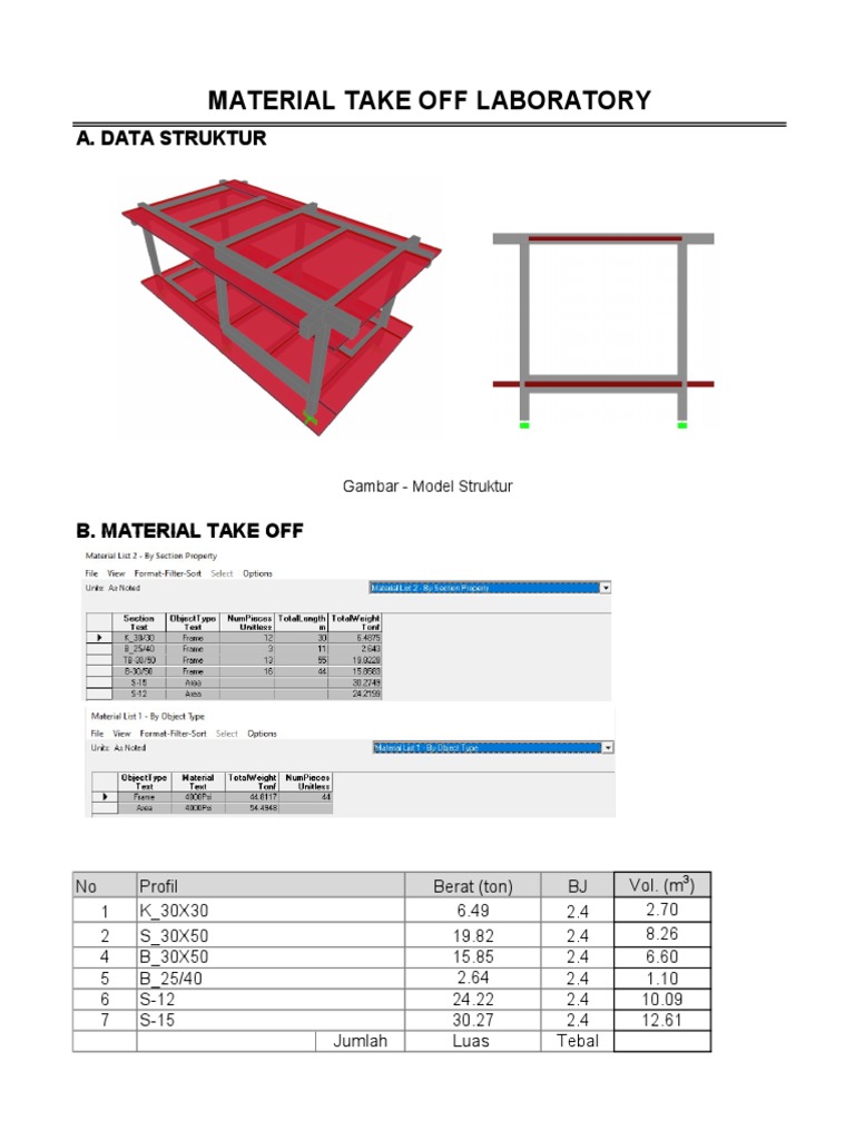 Material Take Off Laboratory: A. Data Struktur | PDF