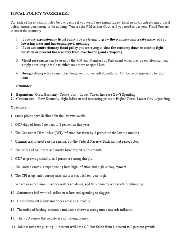 Fiscal Policy Decision-Making Guide | PDF