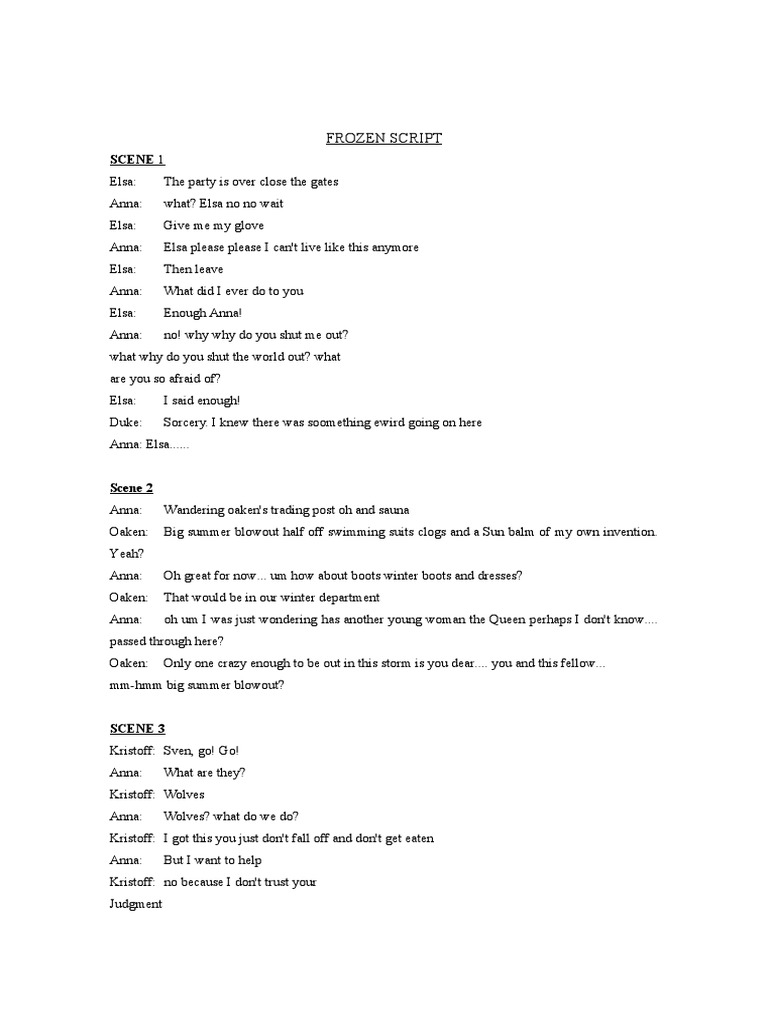Frozen Script | PDF