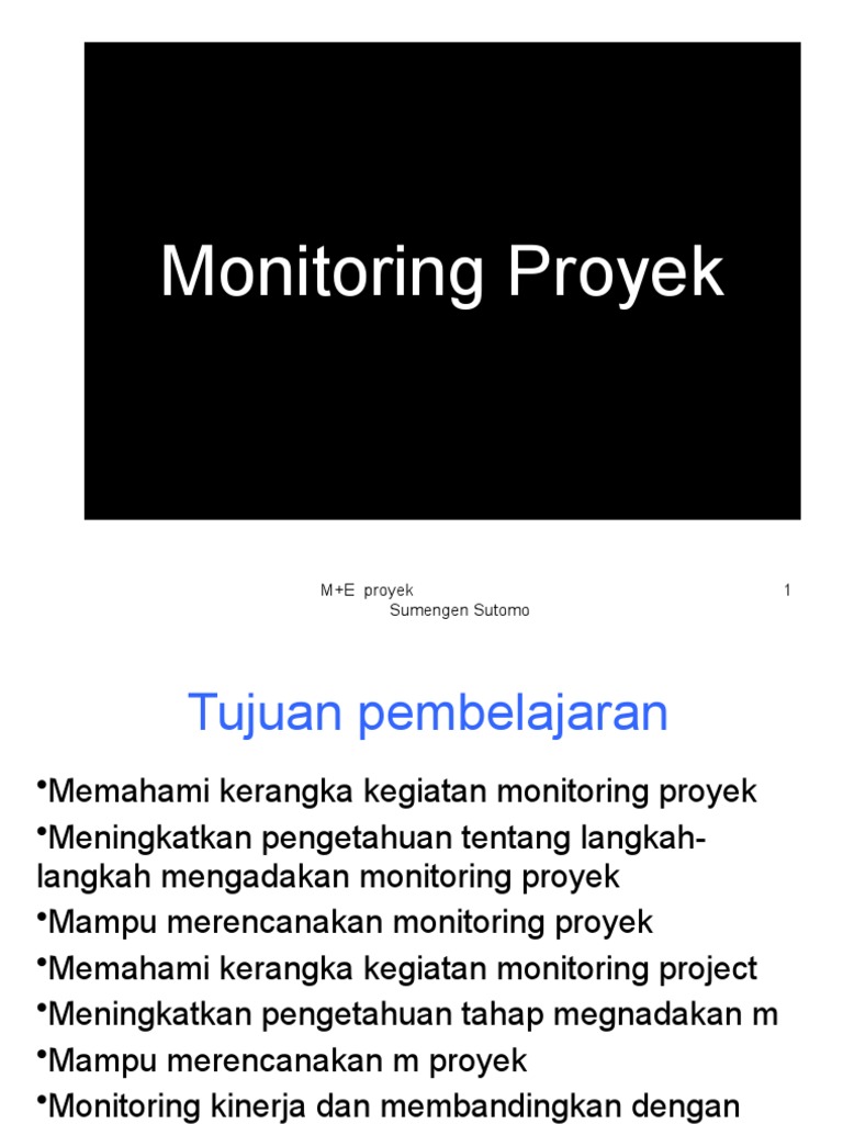 Monitoring Proyek | PDF | Karier & Perkembangan