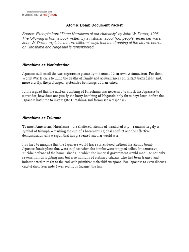 Real Atomic Bomb Document Packet | PDF | Atomic Bombings Of Hiroshima ...