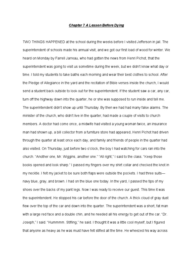 Chapter 7 A Lesson Before Dying | PDF