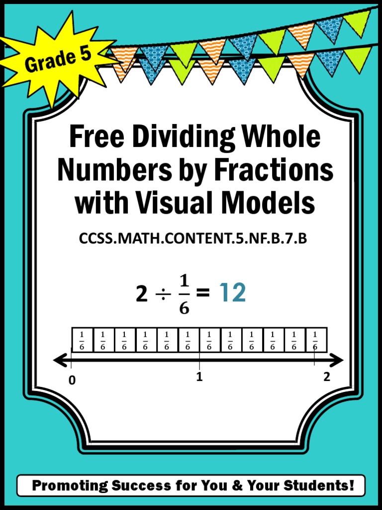 Free Dividing Whole Numbers by Fractions With Visual Models: Ccss ...