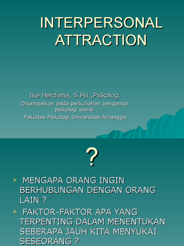 Interpersonal Attraction | PDF