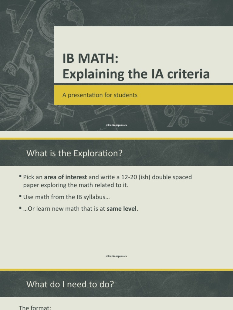 Ib Math: Explaining The IA Criteria: A Presentation For Students | PDF ...