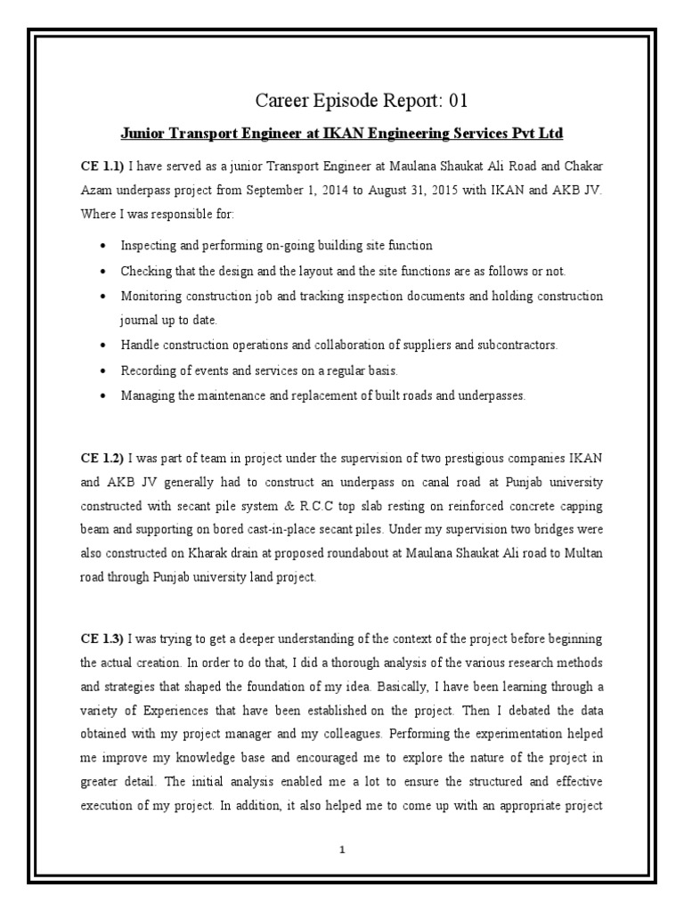 Career Episode Report Complete | PDF | Engineering | Software