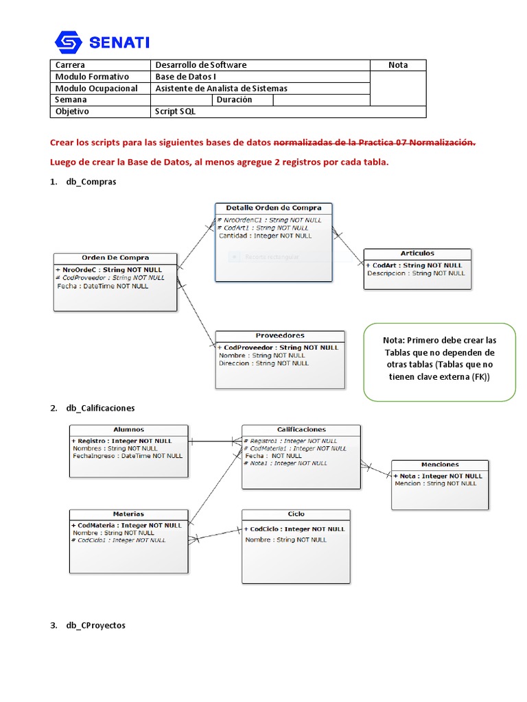 Practica 01 Script Base de Datos SQL | PDF