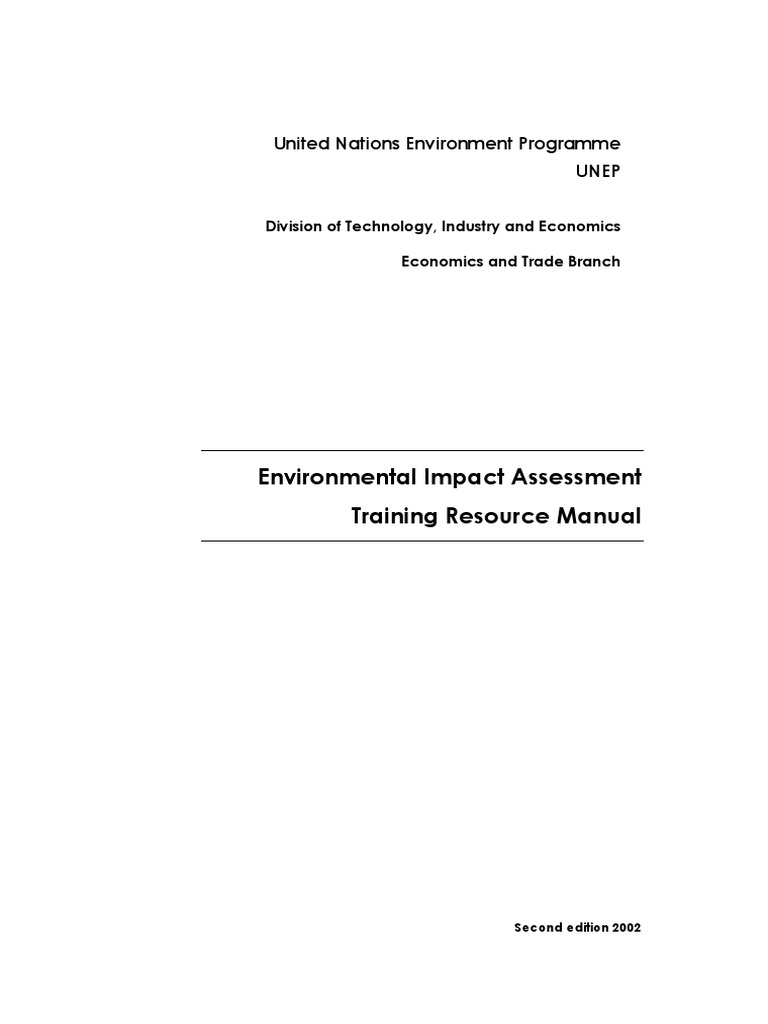 Environmental Impact Assessment Training Resource Manual PDF | PDF ...