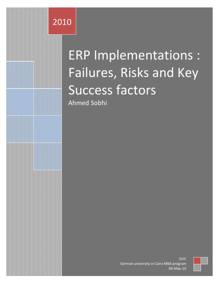 ERP failures | Enterprise Resource Planning | Risk Management