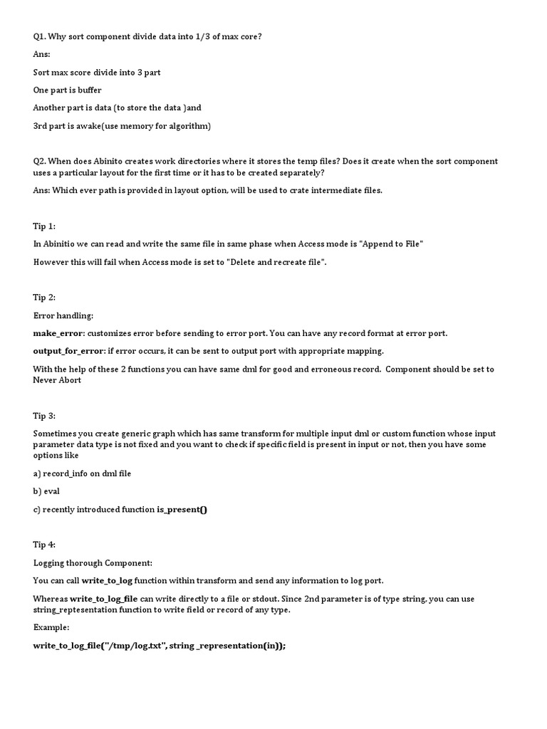 Abinitio Intvw Questions | PDF | Parameter (Computer Programming) | Computer File