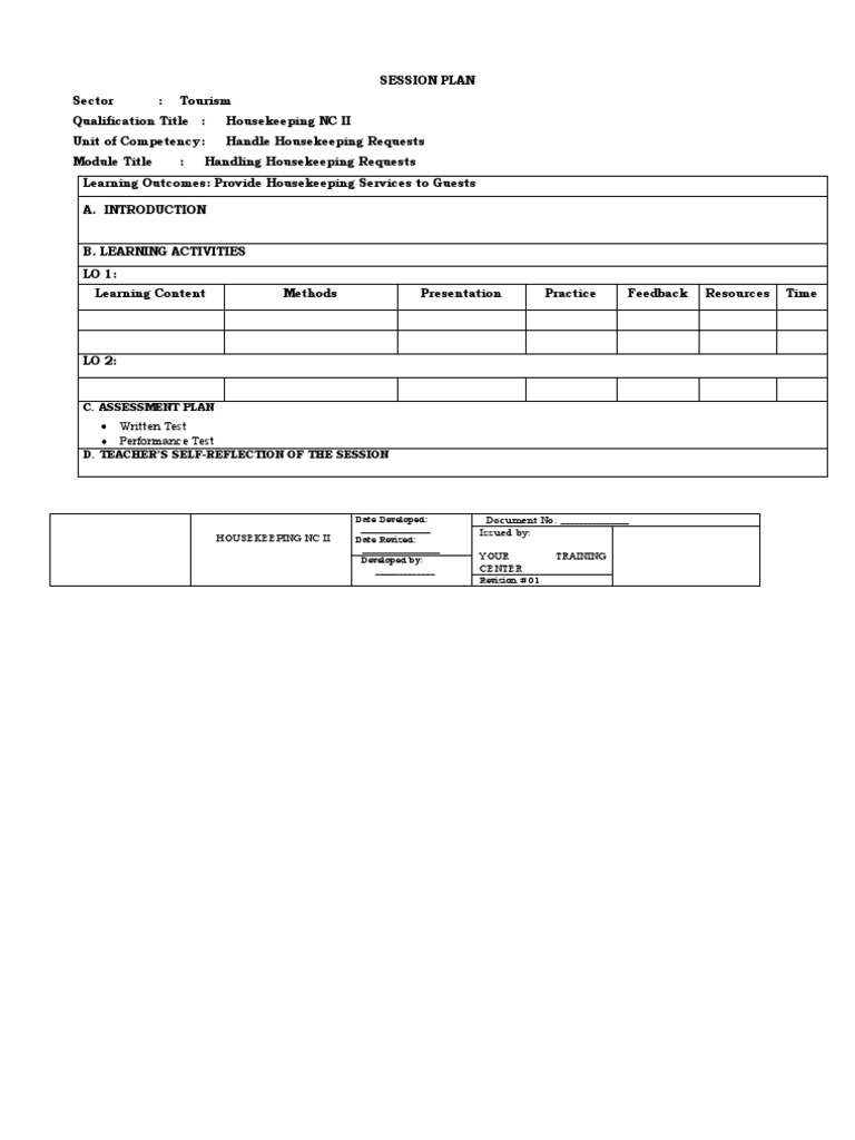 C. Assessment Plan: Written Test Performance Test | PDF