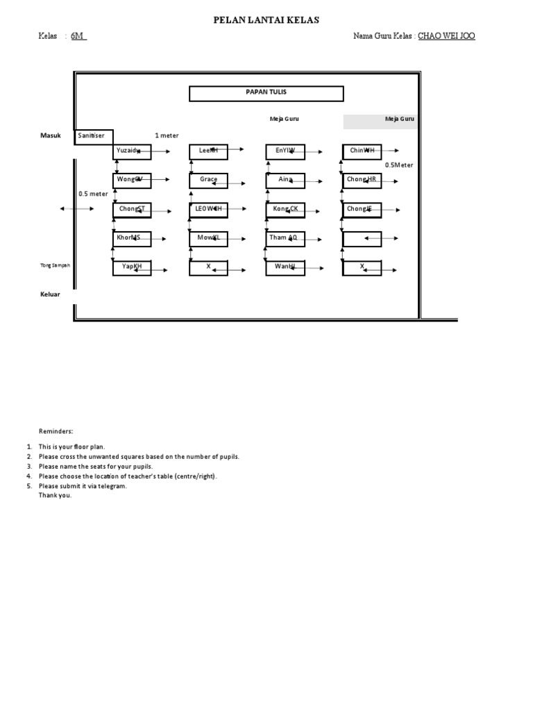 Classroom Floor Plan Yr 6 | PDF