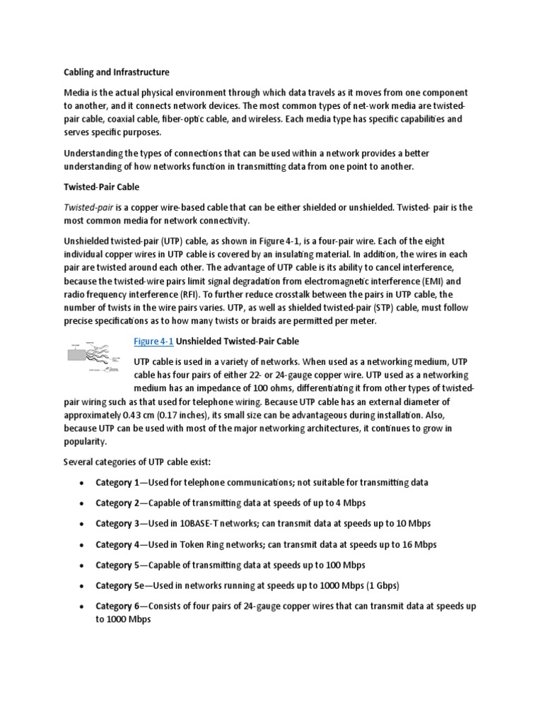 Cabling And Infrastructure Pdf Transmission Medium Optical Fiber