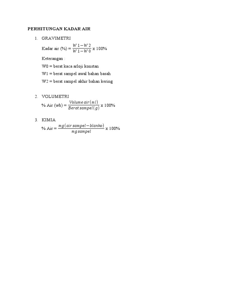 Perhitungan Kadar Air Pdf