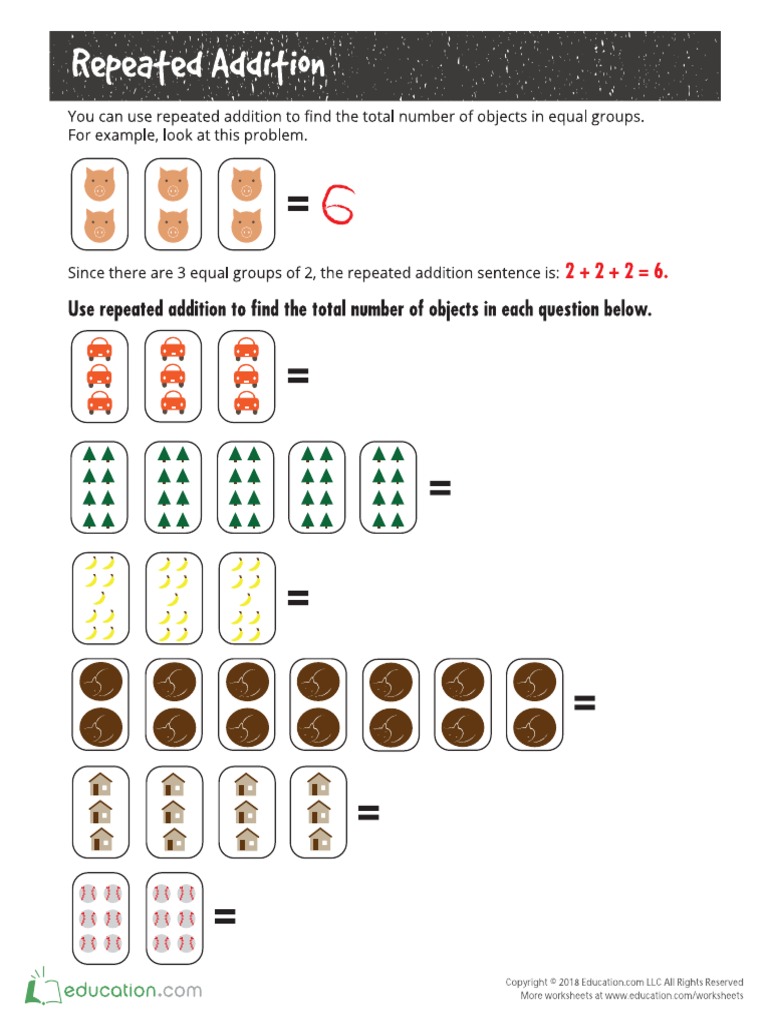 Repeated Addition Worksheet | PDF