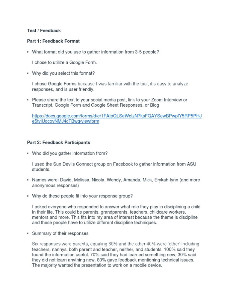 Test Feedback | Download Free PDF | Classroom Management | Learning