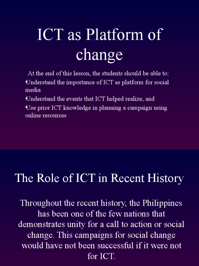 ICT As Platform of Change | PDF | Public Sphere | Government