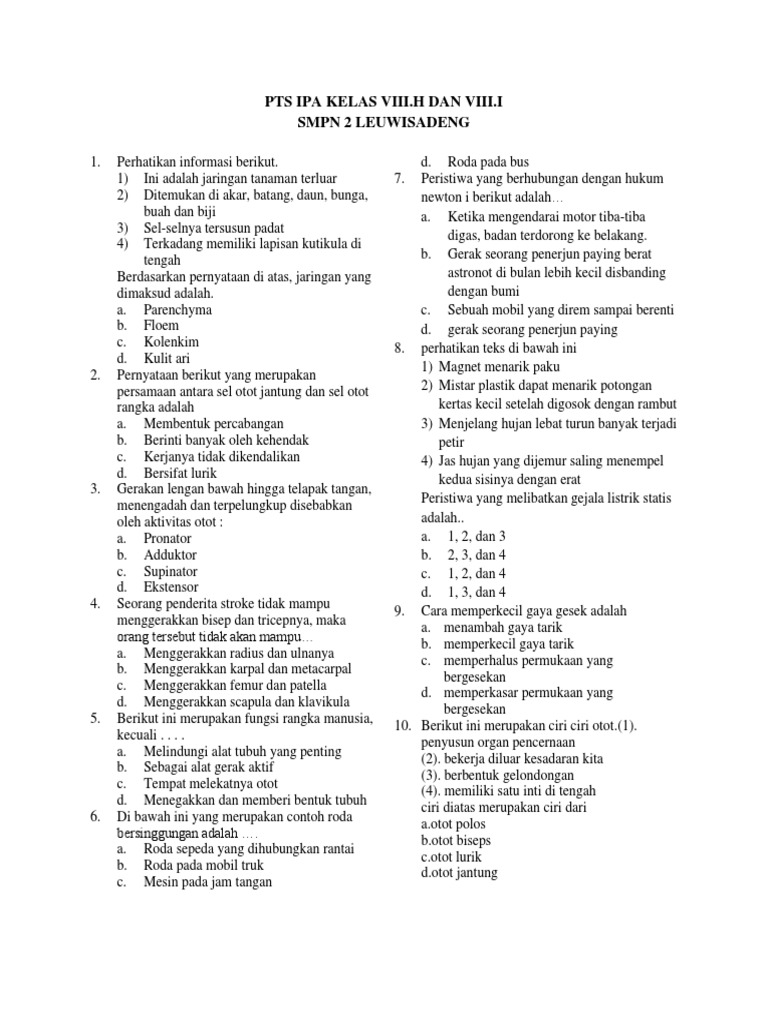 Uts IPA Kls 8-Dikonversi | PDF