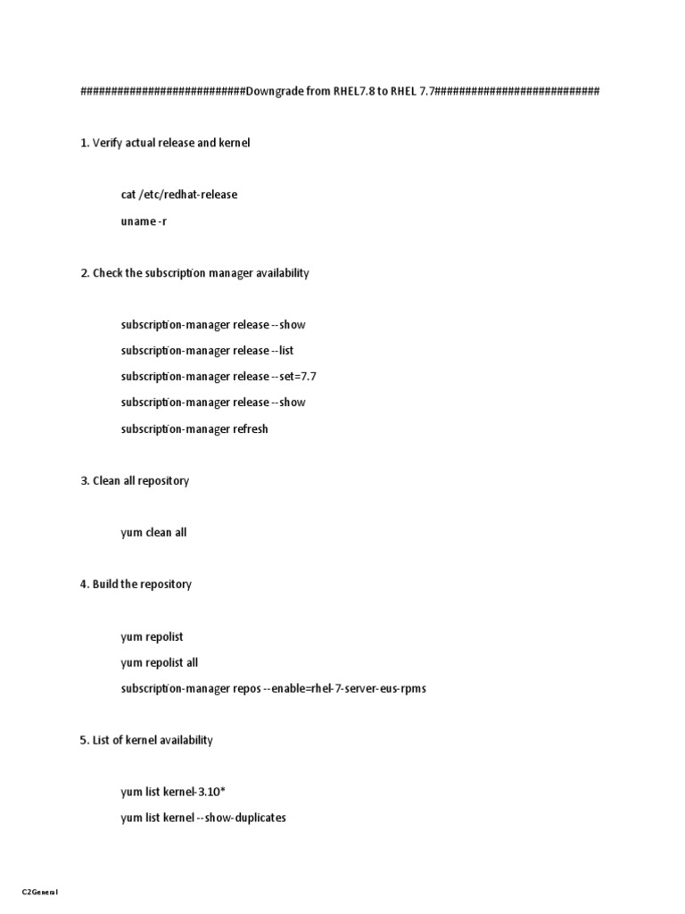 Downgrade From Rhel78 To Rhel77 Pdf Linux Free Software 