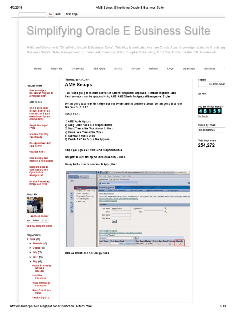 How To Simplify AME Setups | PDF | Internet Forum | Oracle Corporation