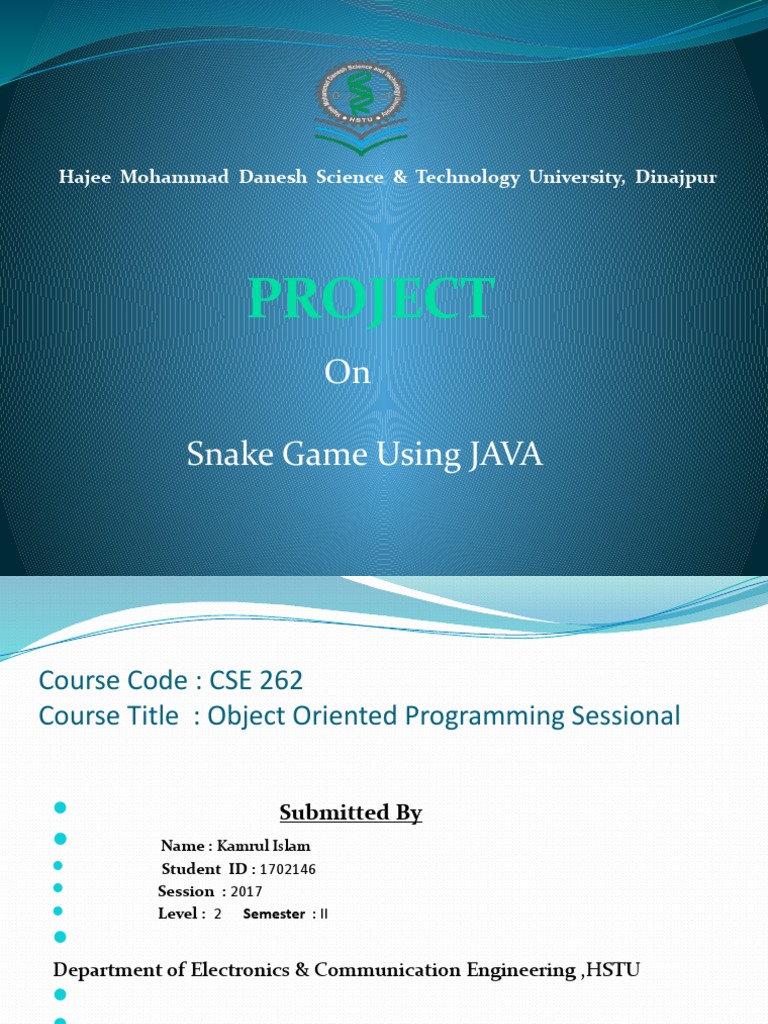 Project: On Snake Game Using JAVA | PDF | Integrated Development ...
