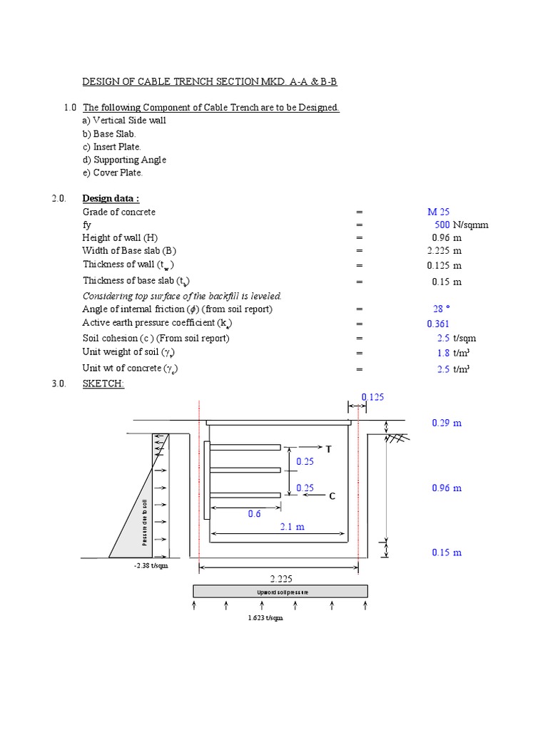 Padghe - Cable Trench With Bells Formula | PDF | Bending | Pressure