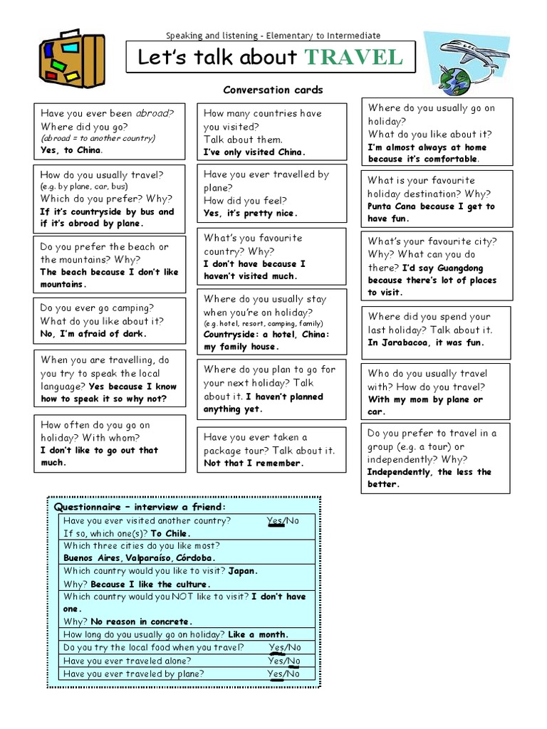 Let's Talk About: Travel | PDF | Holiday Or Vacation | Asia