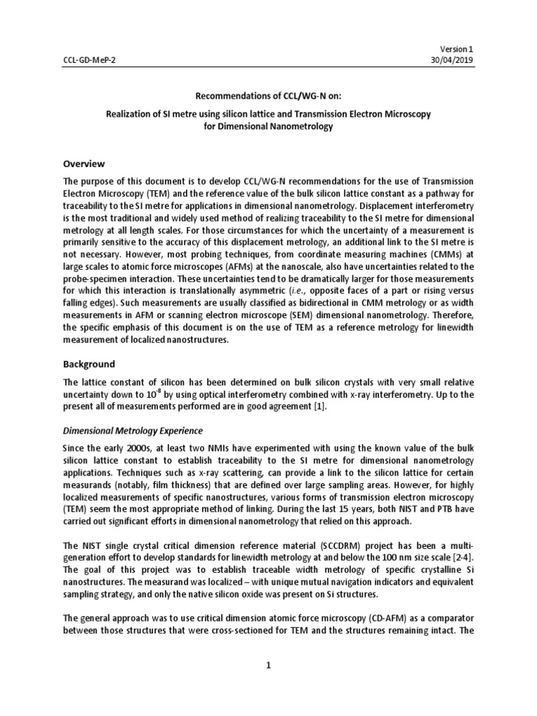 CCL GD MeP 2 | PDF | Transmission Electron Microscopy | Calibration