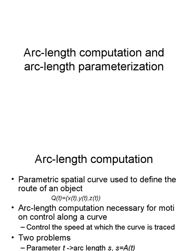 Arc-Length Computation and Arc-Length Parameterization | PDF | Spline (Mathematics) | Integral
