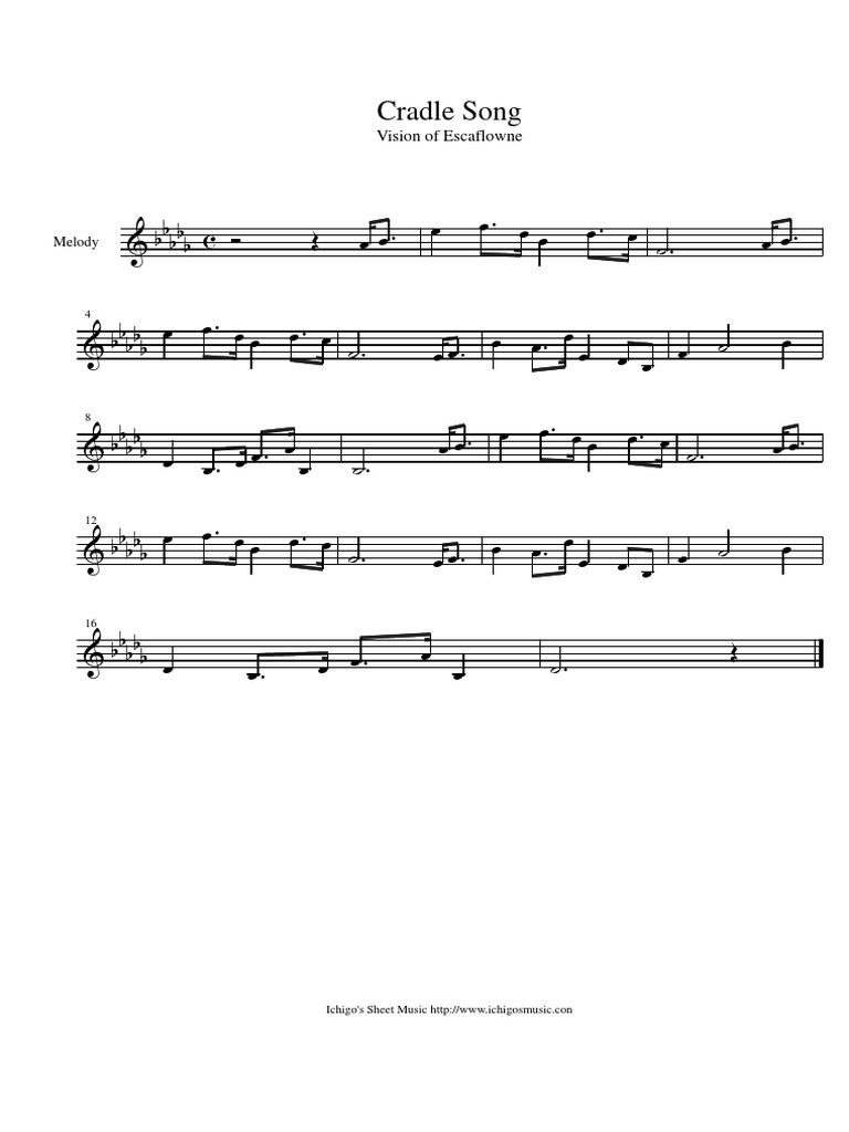 Escaflowne - Cradle Song PDF | PDF