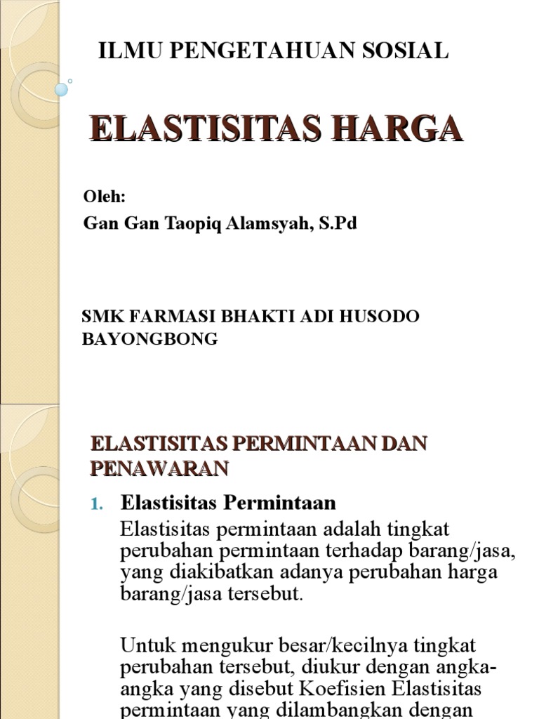 Elastisitas Harga | PDF