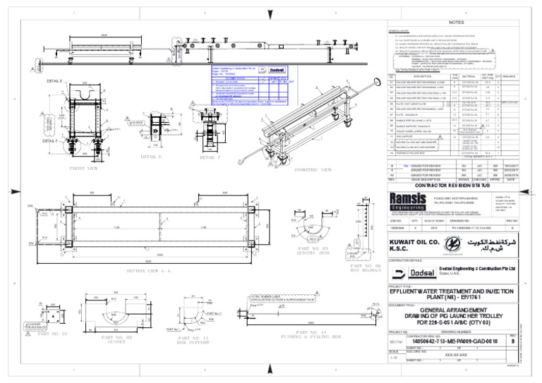 General Arrangement of Pig Launcher Trolley | PDF | Mechanical ...