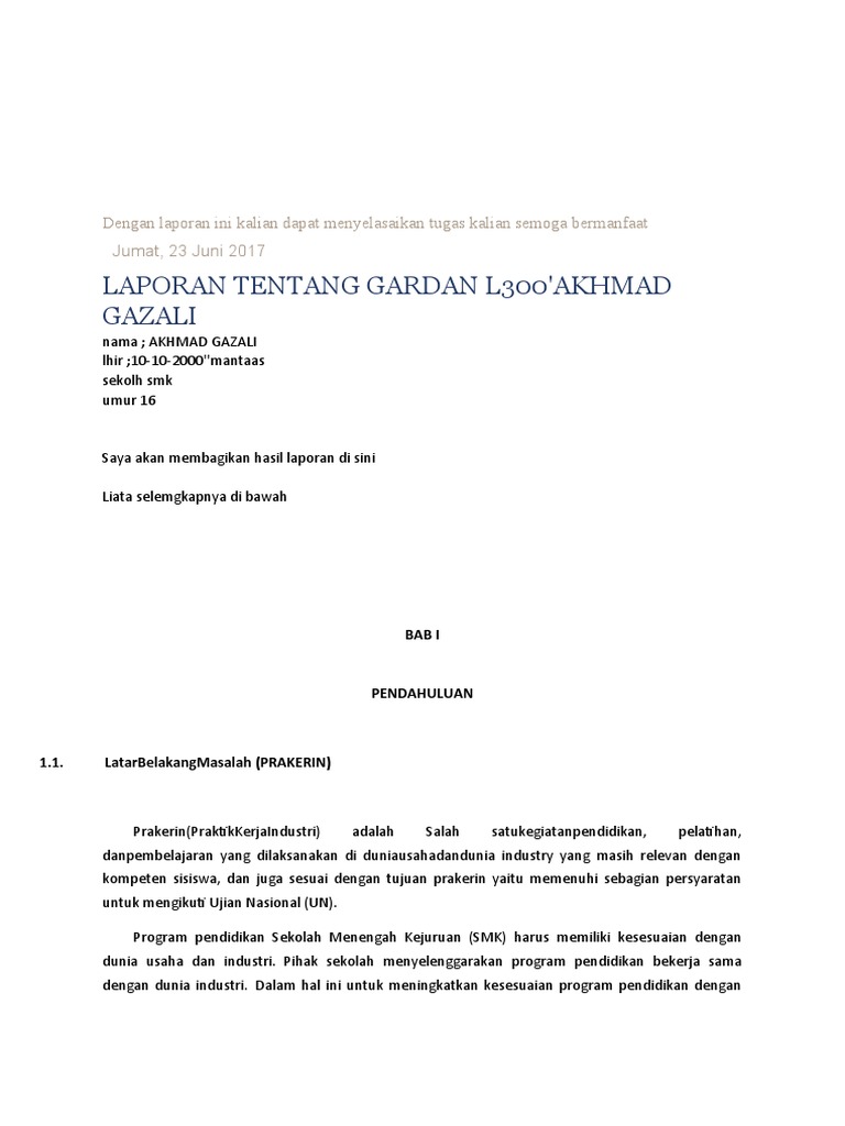 Laporan Gardan | PDF