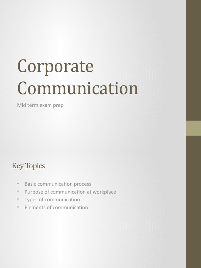 Corporate Communication Course Details | PDF | Transparency (Behavior) | Nonverbal Communication