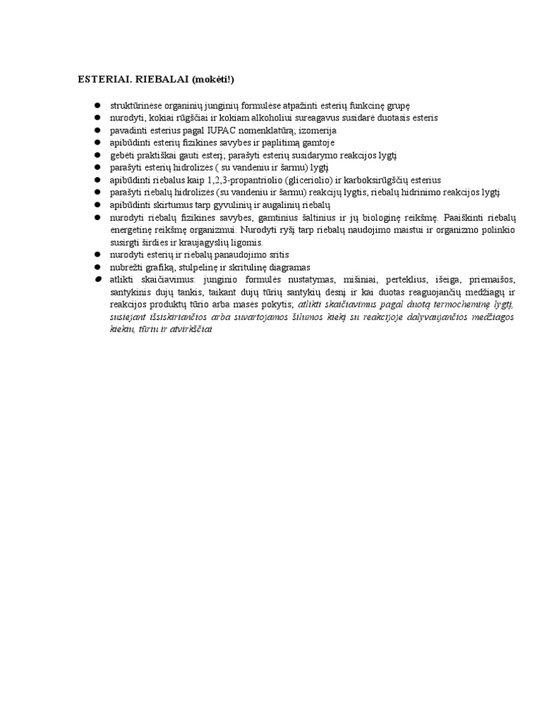 Esteriai Riebalai | PDF