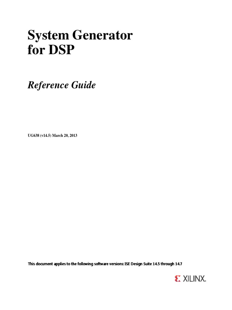 System Generator For DSP: Reference Guide | PDF | Hardware Description ...