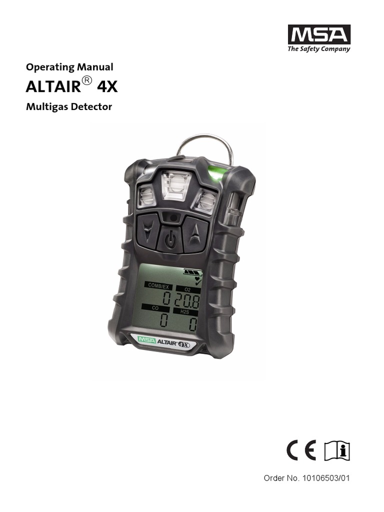 Altair 4X: Operating Manual | PDF | Humidity | Battery Charger
