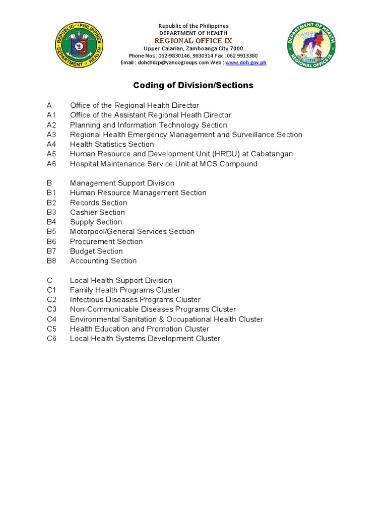 DOH Regional Office IX Structure | PDF