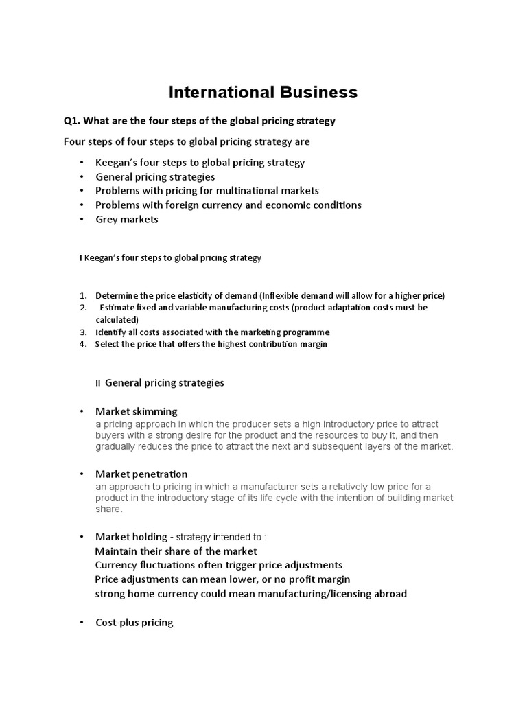 International Business Answers | PDF