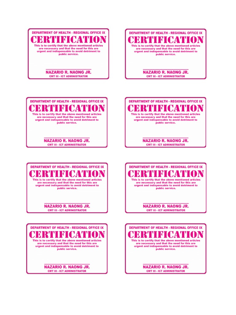 Certificate of Emergency Purchase | PDF